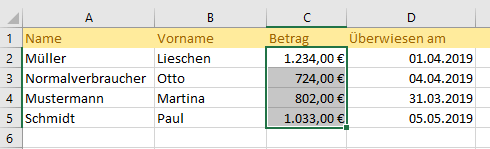 Excel Tabellen formatieren - Einführung in Excel