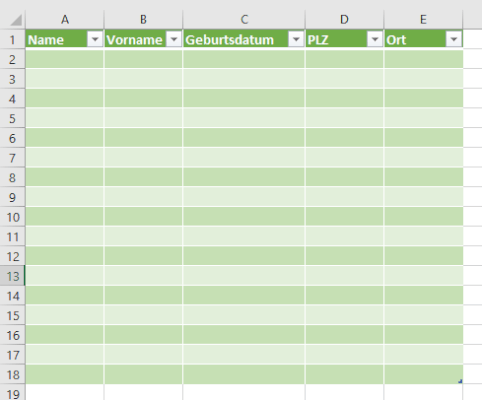Excel Tabellen formatieren - Einführung in Excel